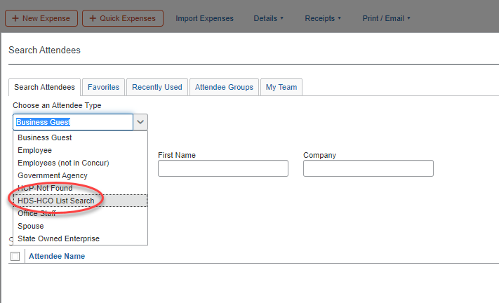 Concur Adding HCP Attendees – CooperSurgical