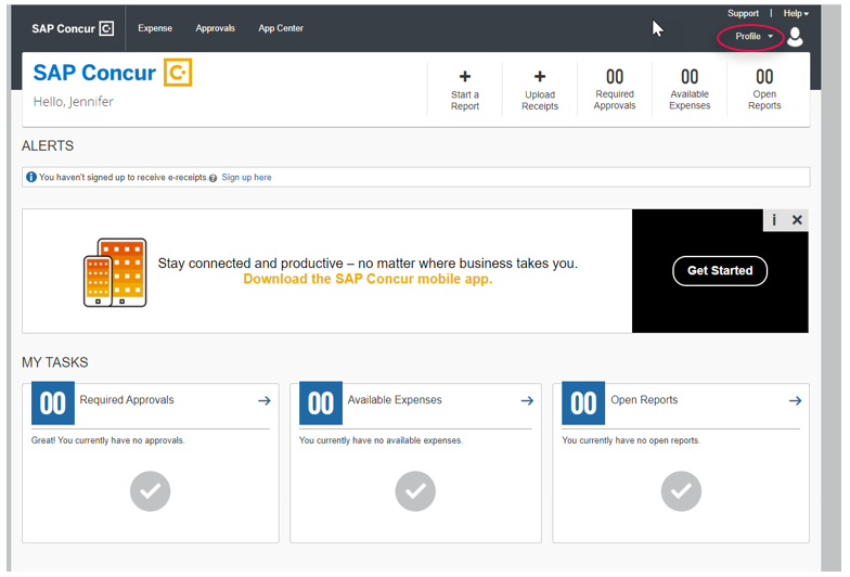 Concur Add Banking Information – CooperSurgical