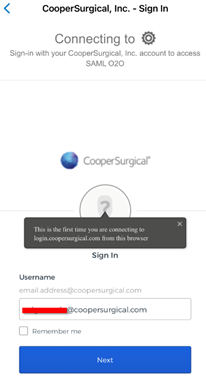 OneCooper Concur Mobile Access using Okta – CooperSurgical